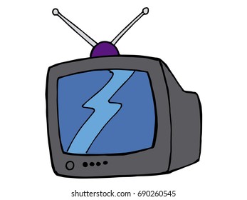 Hand Drawn Vector Cartoon Illustration Monitor Stock Vector (Royalty ...