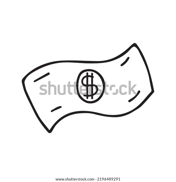Hand Drawn Vector Dollar Banknote Isolated Stock Vector (Royalty Free ...