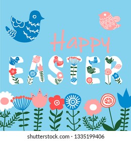 Hand Drawn Vector Ethnic Greeting Easter Stock Vector (Royalty Free ...