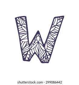 Hand Drawn Vector Font Letter W Stock Vector (Royalty Free) 299086442 ...