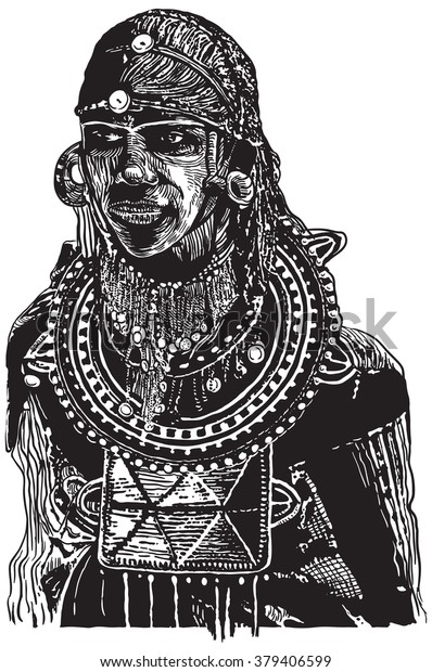 Hand Drawn Vector Freehand Sketch African Stock Vector (Royalty Free ...