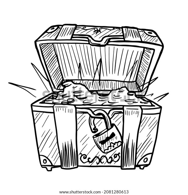 Hand Drawn Vector Illustration Chest Isolated Stock Vector (Royalty ...