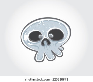 Hand Drawn Vector Illustration Comic Skull Stock Vector (Royalty Free ...