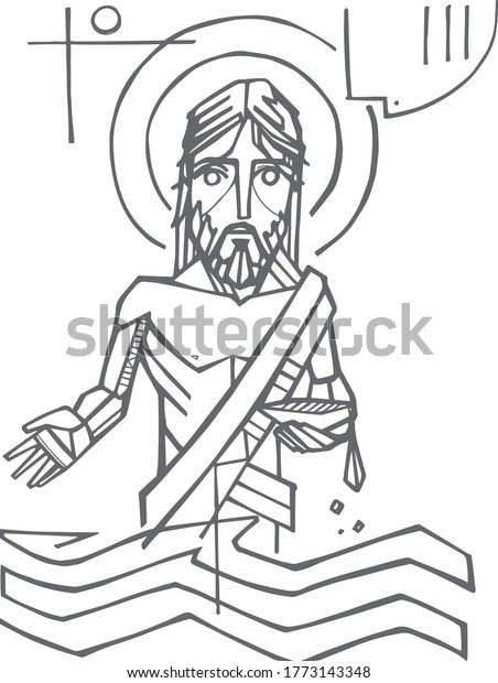 Hand Drawn Vector Illustration Drawing Saint Stock Vector (Royalty Free ...