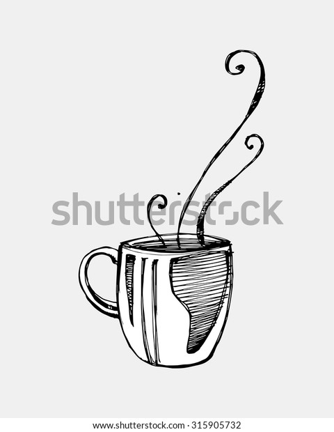 Hand Drawn Vector Illustration Drawing Steaming Stock Vector (Royalty ...