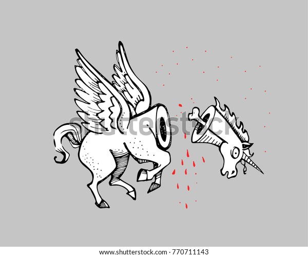 Hand Drawn Vector Illustration Drawing Beheaded Stock Vector (Royalty ...