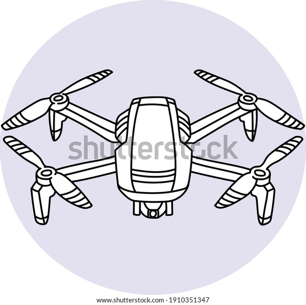 Hand Drawn Vector Illustration Drone Cute Stock Vector (Royalty Free ...
