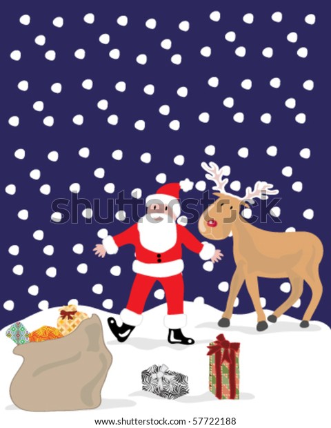 Hand Drawn Vector Illustration Father Christmas Stock Vector (Royalty ...