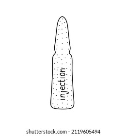 Hand Drawn Vector Illustration Injection Ampoule Stock Vector (Royalty ...
