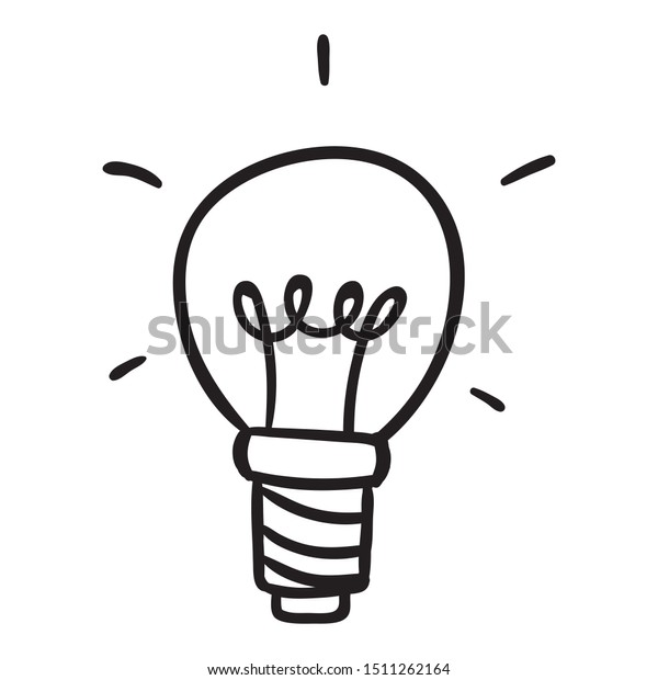 Hand Drawn Vector Illustration Lightbulb Outline Stock Vector (Royalty ...