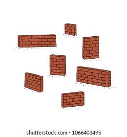 Hand Drawn Vector Illustration Red Brick Stock Vector (Royalty Free ...