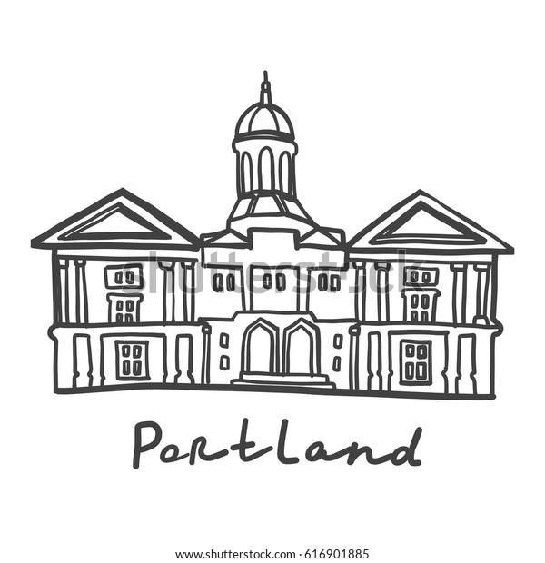 Hand Drawn Vector Illustration Symbol Portland Stock Vector (Royalty ...