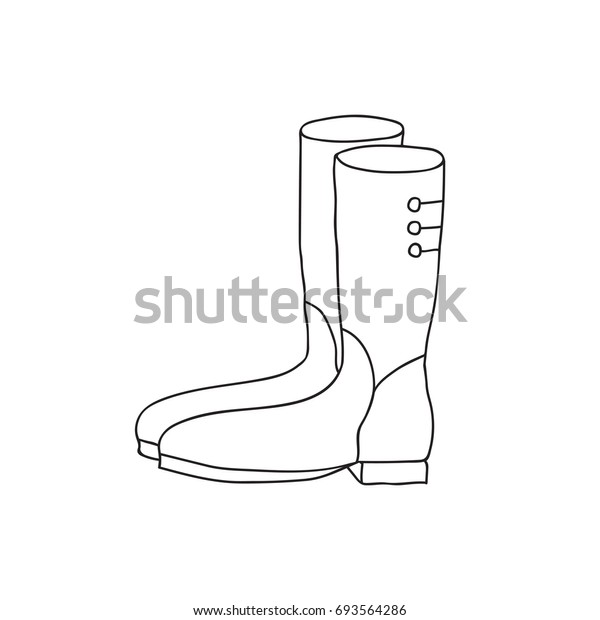 Hand Drawn Vector Illustration Womens Boots Stock Vector (Royalty Free ...