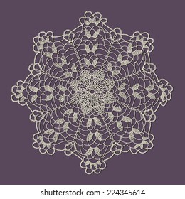 Hand Drawn Vector Lace Doily Stock Vector (Royalty Free) 224345614 ...