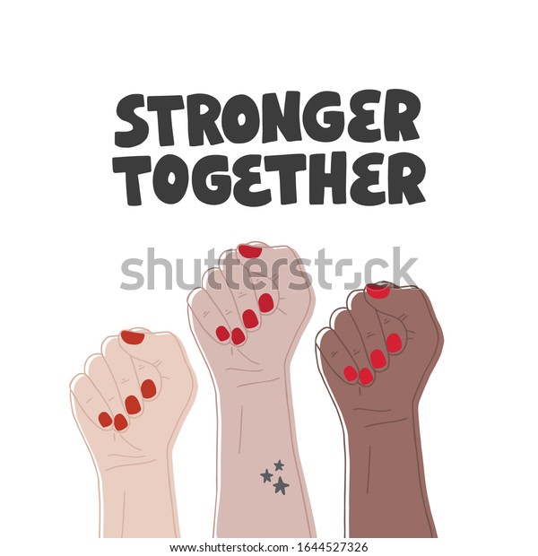 Hand Drawn Vector Lettering Stronger Together Stock Vector (Royalty ...