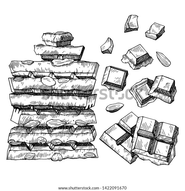 Hand Drawn Vector Sketch Chocolate Isolated Stock Vector (Royalty Free ...
