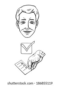 Hand Drawn Vector Sketch Illustration Voting Stock Vector (Royalty Free ...