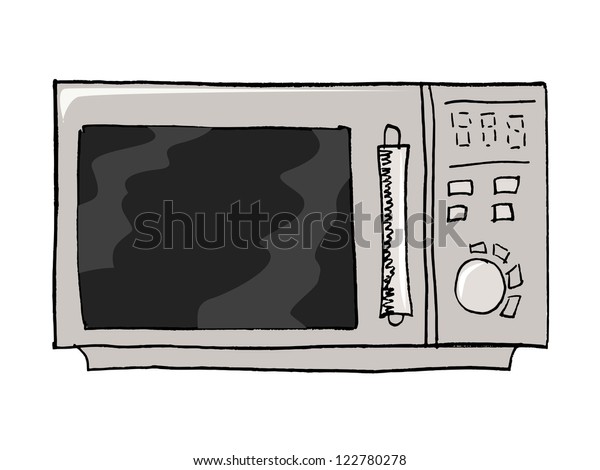 Hand Drawn Vector Sketch Illustration Microwave Stock Vector (Royalty ...