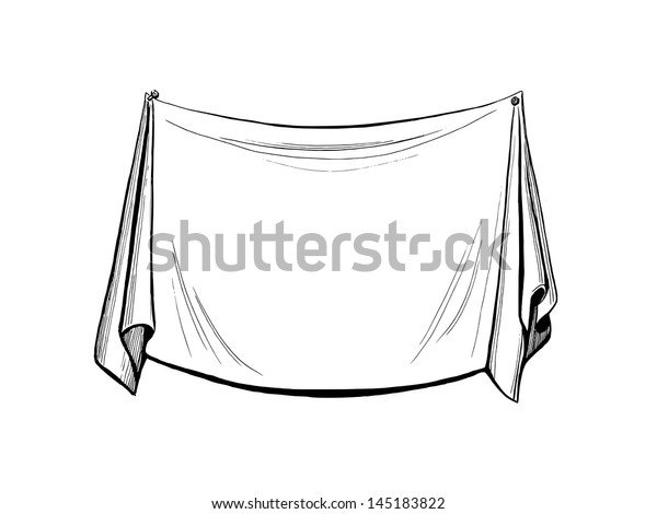 Hand Drawn Vector Sketch Illustration Drapery Stock Vector (Royalty ...