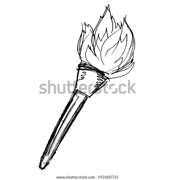 Hand Drawn Vector Sketch Illustration Flambeau : image vectorielle de ...