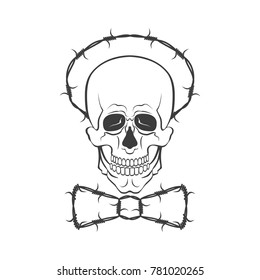 Hand Drawn Vector Skull Barbed Wire Stock Vector (Royalty Free) 781020265