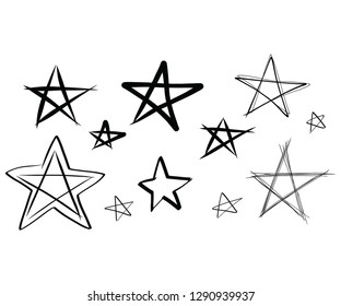 Hand Drawn Vector Stars Stock Vector (Royalty Free) 1290939937 ...