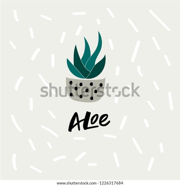 Hand Drawn Vector Succulents Lettering Stock Vector (Royalty Free ...