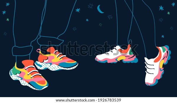 Hand Drawn Vector Tendy Illustration Two Stock Vector (Royalty Free ...