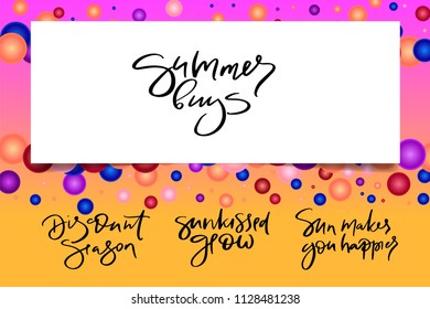 Hand Drawn Vector Typography Lettering Summer Stock Vector (Royalty ...