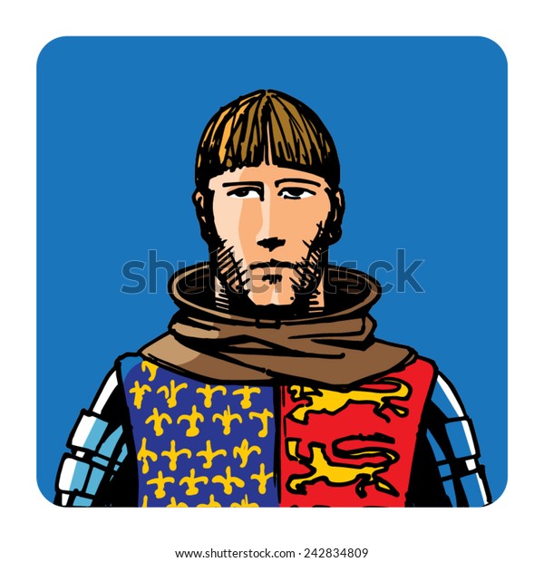 Hand Drawn Vectored Portrait King Henry Stock Vector (Royalty Free ...