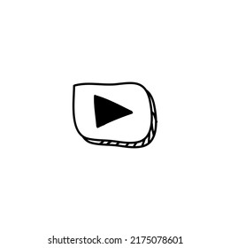 Hand Drawn Video Icon Simple Doodle Stock Vector (Royalty Free ...