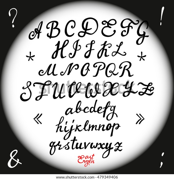 Hand Drawn Vintage Copperplate Vector Alphabet Stock Vector (Royalty ...