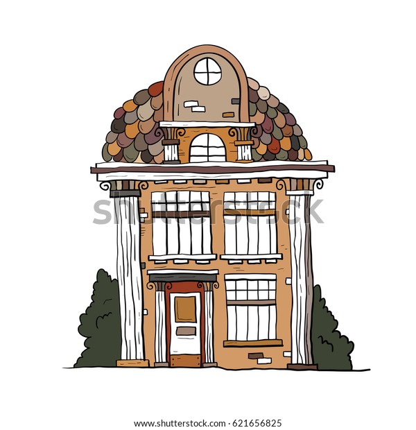 Hand Drawn Vintage House Vector Collection Stock Vector (Royalty Free ...