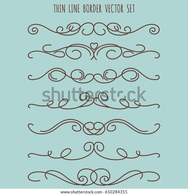 Hand Drawn Vintage Thin Line Border: เวกเตอร์สต็อก (ปลอดค่าลิขสิทธิ์ ...