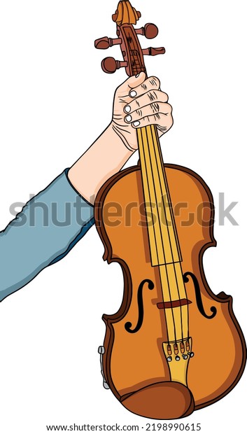 Hand Drawn Violin Illustration Violin Hand Stock Vector (Royalty Free ...