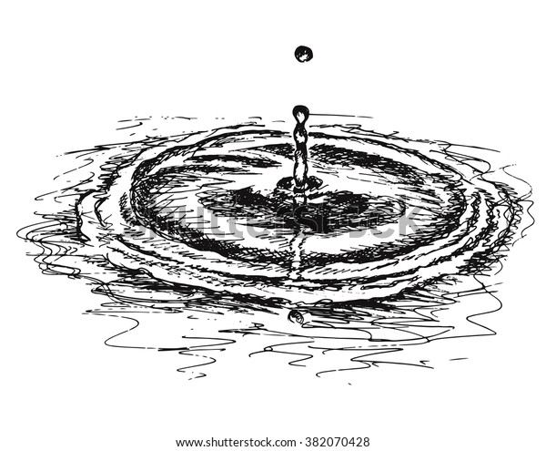 Hand Drawn Water Milk Drip Ripple Stock Vector (Royalty Free) 382070428