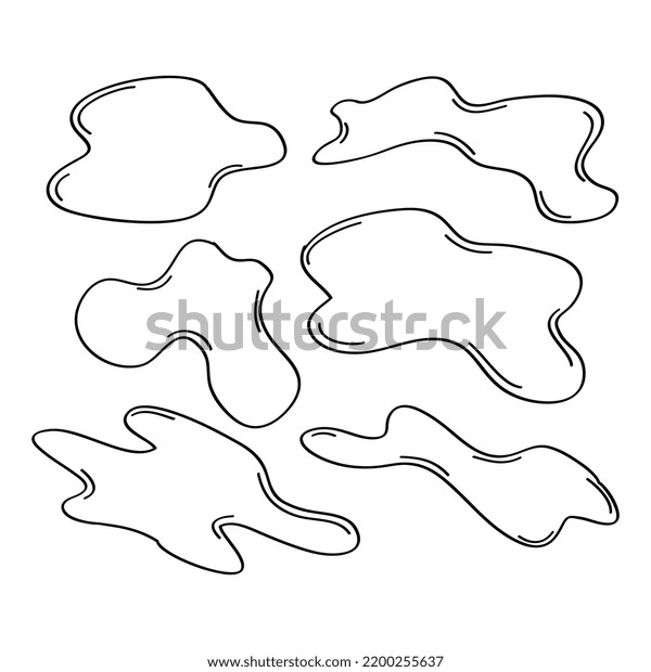 Hand Drawn Water Puddle Doodle Style Stock Vector (Royalty Free ...