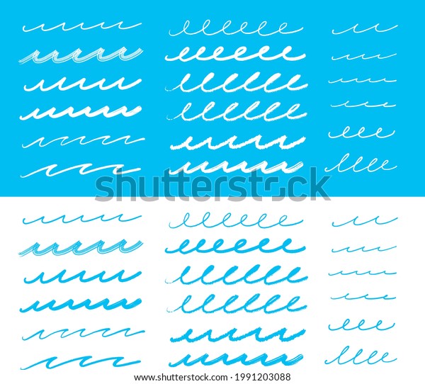 Hand Drawn Wave Strokes Doodle Patterns Stock Vector (Royalty Free ...