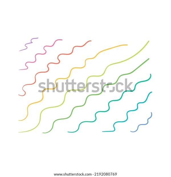 Hand Drawn Wavy Lines On White Stock Vector (Royalty Free) 2192080769 ...