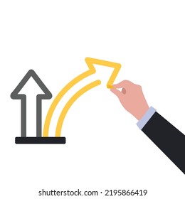 Hand Drawn Way Arrow Way Choosing Stock Vector (Royalty Free ...