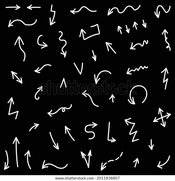 Hand Drawn White Arrow Set On Stock Vector (Royalty Free) 2011838807 ...