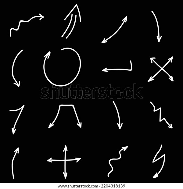 Hand Drawn White Arrow Set Vector Stock Vector (Royalty Free ...