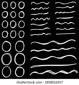 Hand Drawn White Circle Underline Set Stock Vector (Royalty Free ...