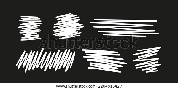 Hand Drawn White Hatched Shapes On Stock Vector (Royalty Free ...