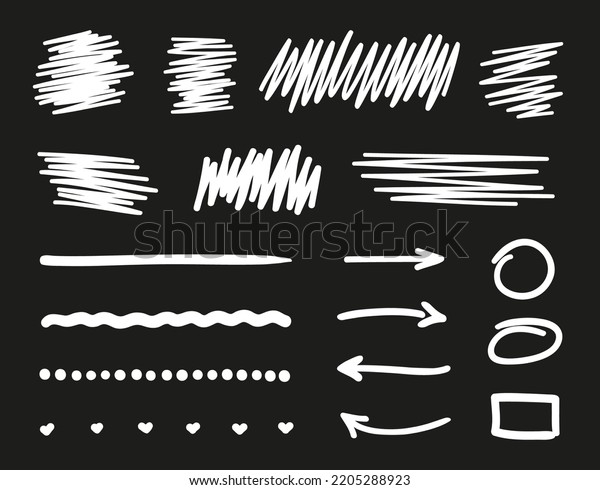 Hand Drawn White Hatched Shapes On Stock Vector (Royalty Free ...