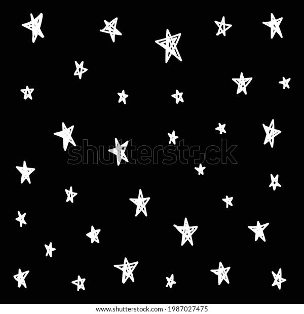 Hand Drawn White Star Vector Set Stock Vector (Royalty Free) 1987027475 ...