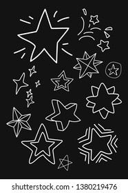 Hand Drawn White Star Vectors Collection Stock Vector (Royalty Free ...