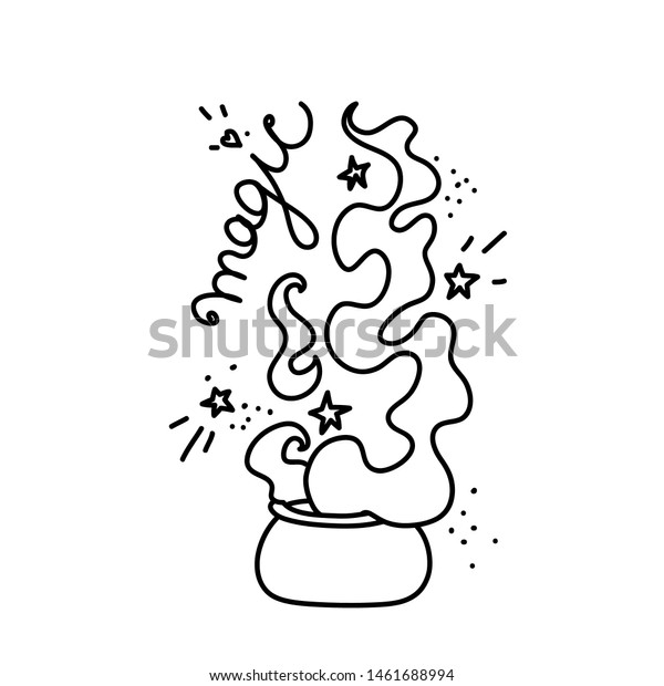 Hand Drawn Witch Cauldron Smoke Stock Vector (Royalty Free) 1461688994 ...