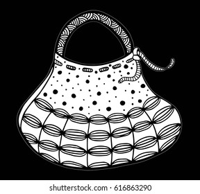 Hand Drawn Womans Handbag Doodle Ornate Stock Vector (Royalty Free ...