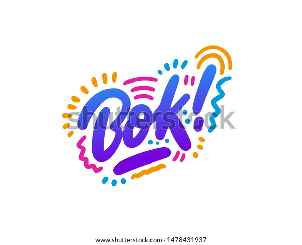 Hand Drawn Words Bok Ink Illustration Stock Vector (Royalty Free ...